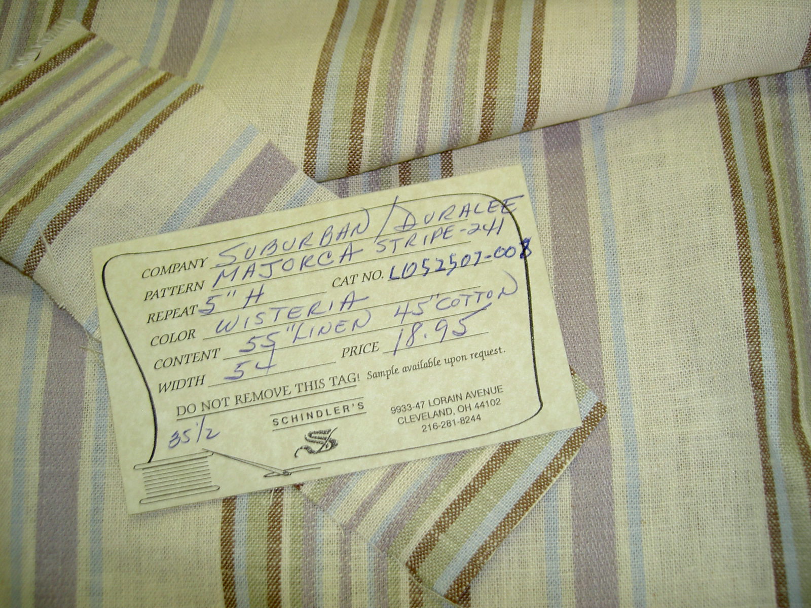 Additional Pictures of Duralee Suburban Fabrics Majorca Stripe Wisteria ...